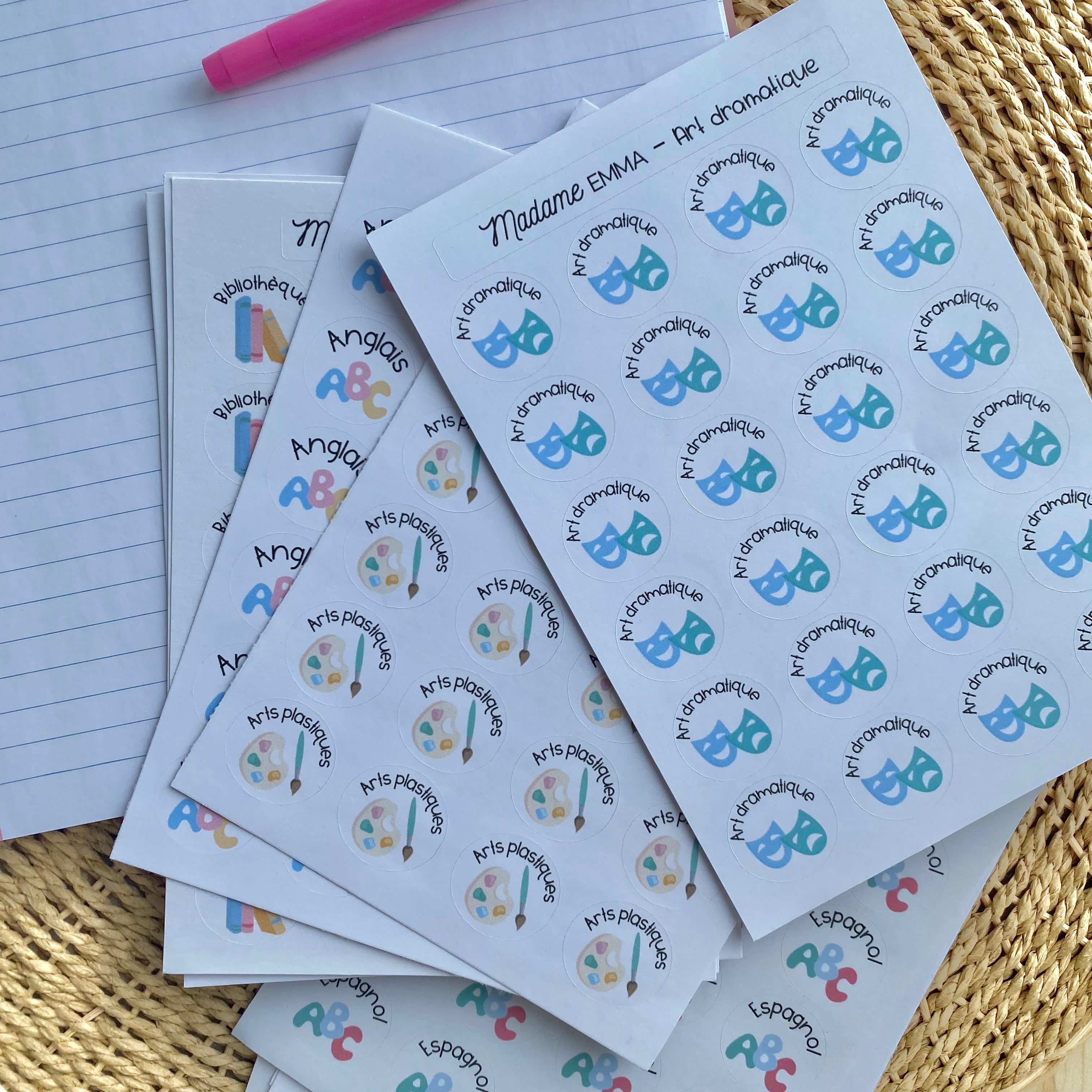 Feuilles d'autocollants – Madame Emma