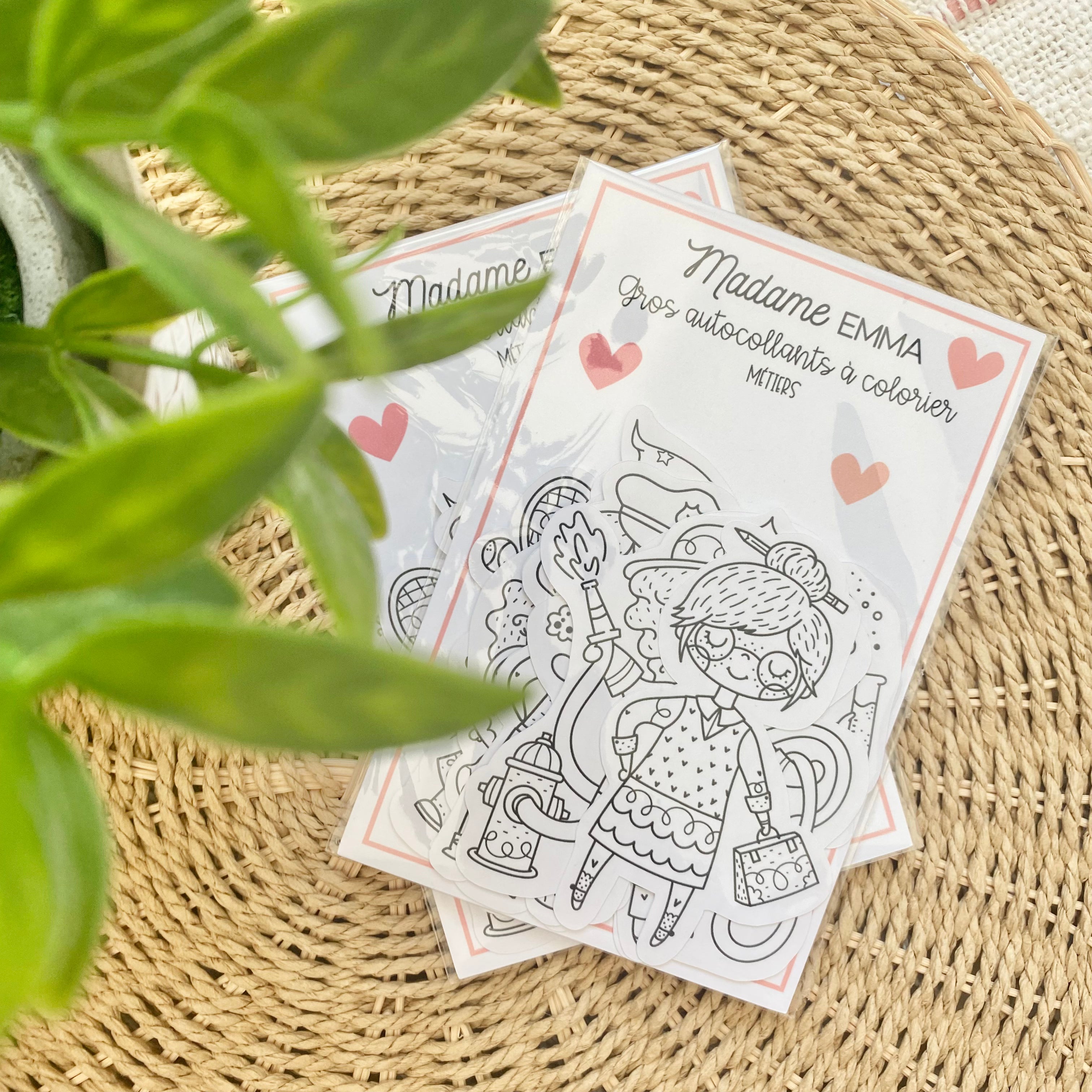 Autocollants à colorier – Madame Emma